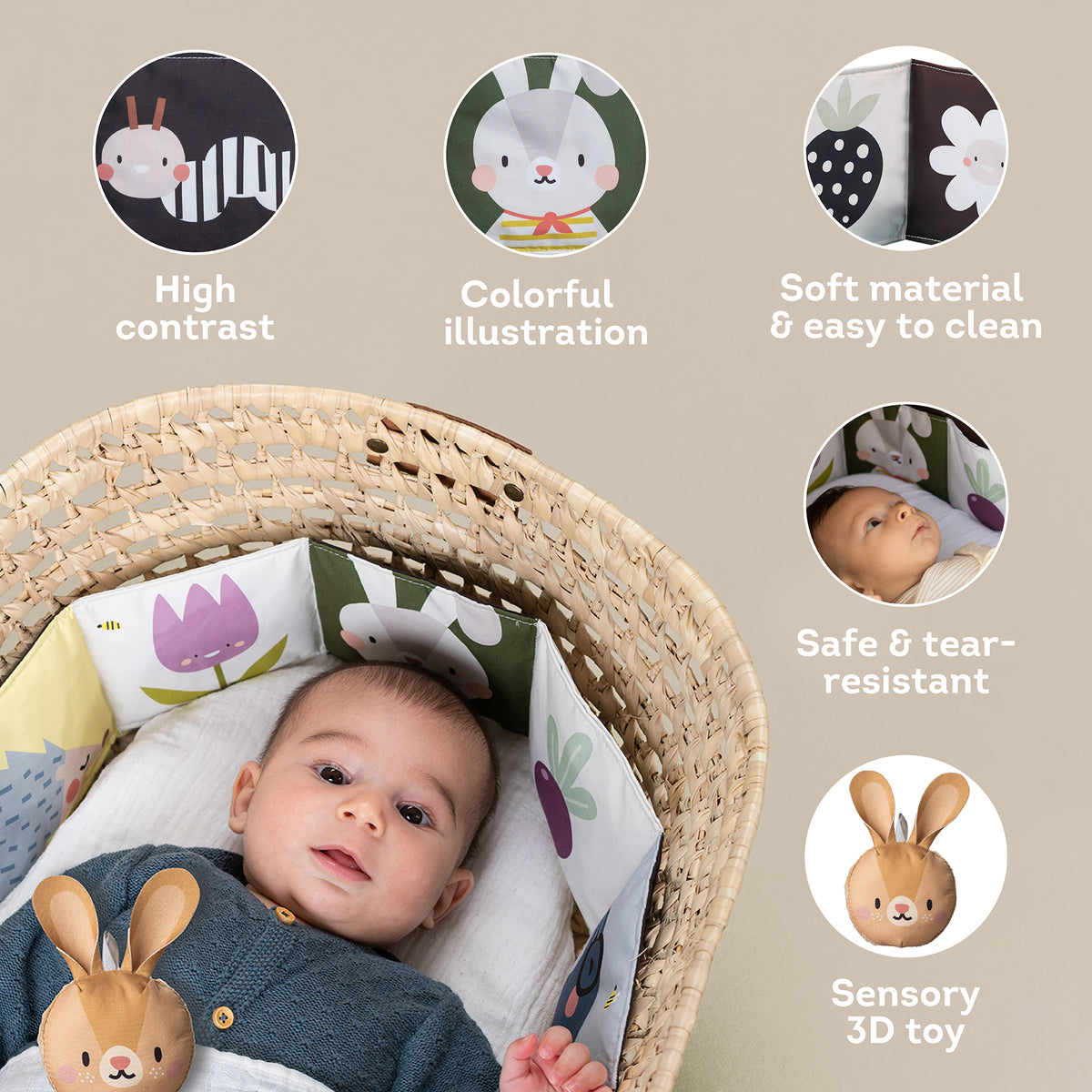 Taf Toys Bunny Pram Book w. Plush Bunny Toy – Playette